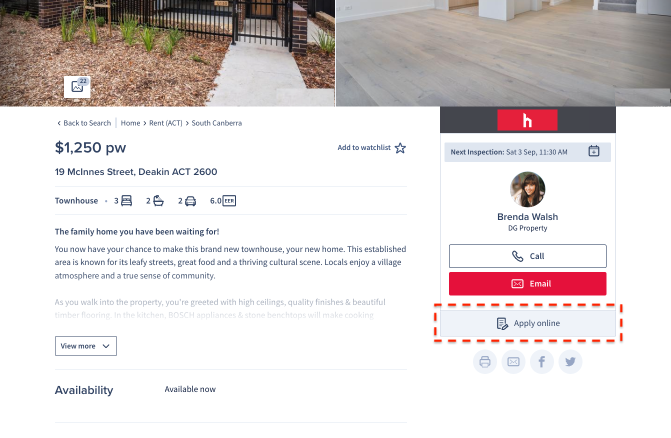 Activate rental application form in listings – Allhomes